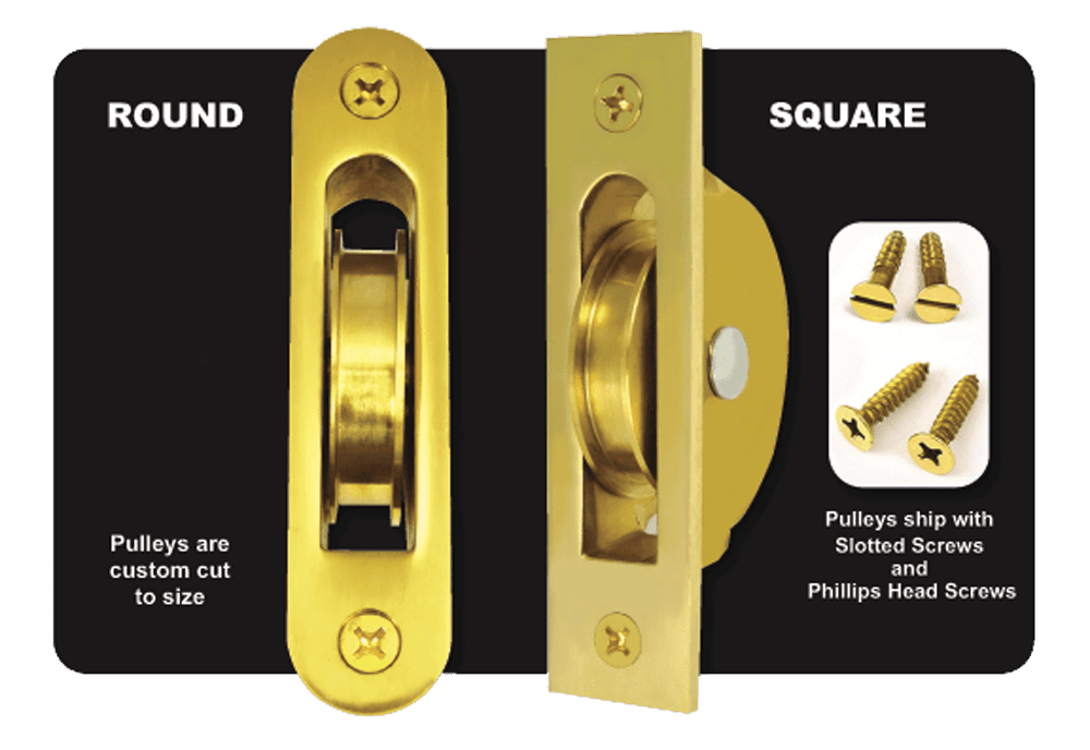 Solid Brass Window Sash Pulleys - Architectural Resource Center