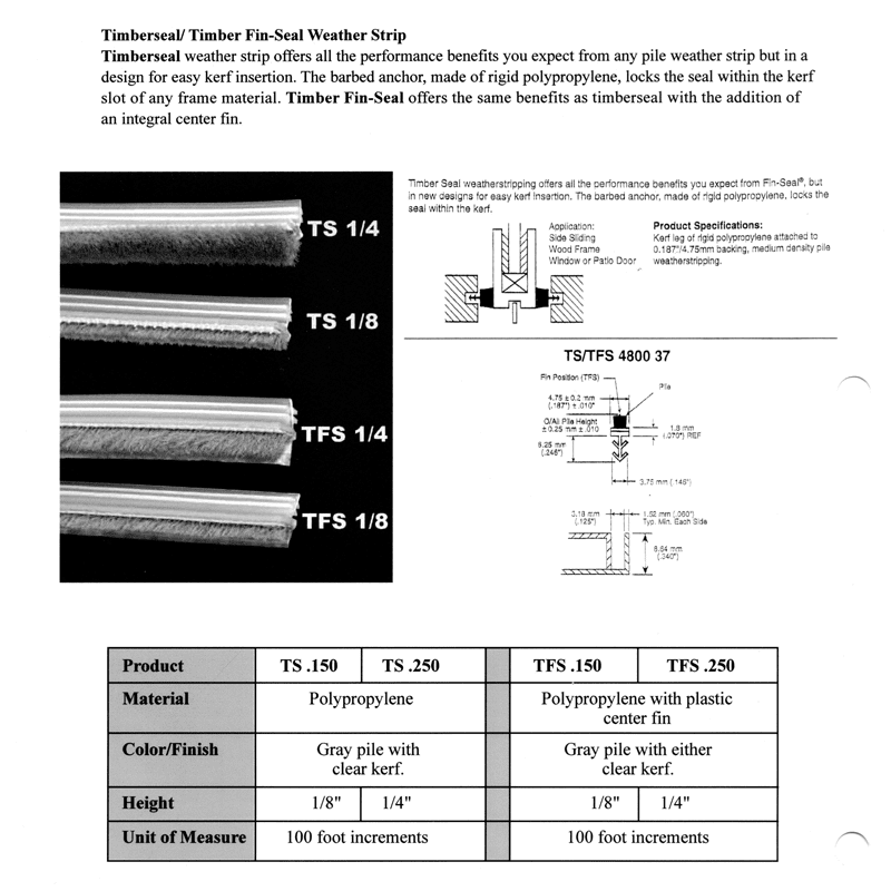 Non-Metal Weather Strips - Architectural Resource Center